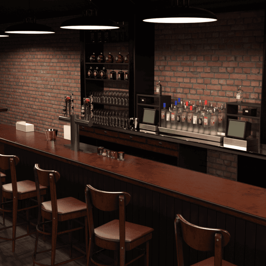 Bar 3d Model with Character Poses - RenderGuide.com