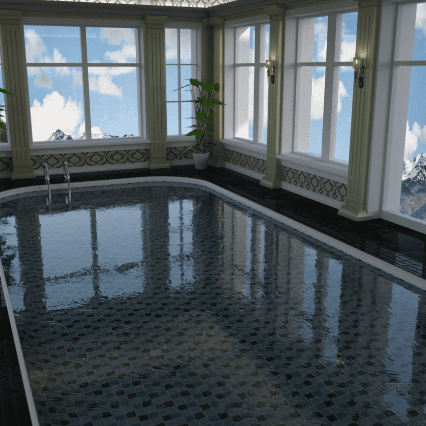 Classic Indoor Pool 3d Model - RenderGuide.com