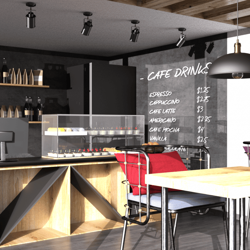 Cozy Cafe 3d Model - RenderGuide.com