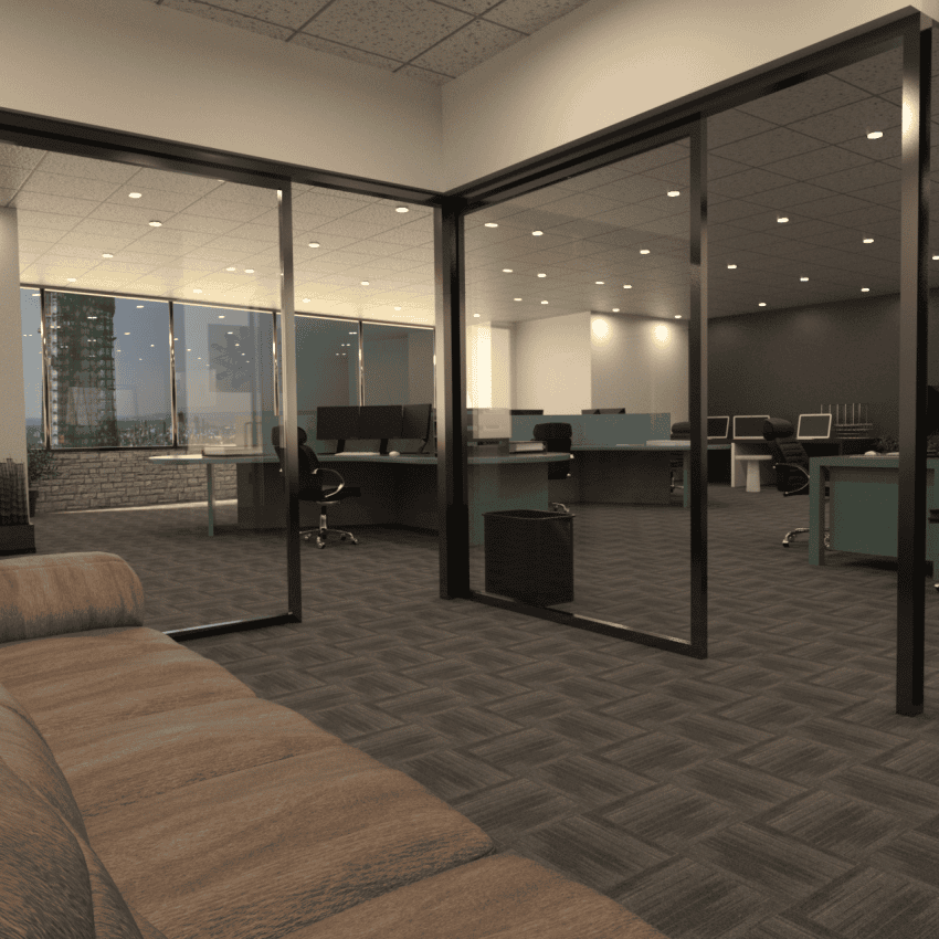 Modern Office Space 3d Model - RenderGuide.com