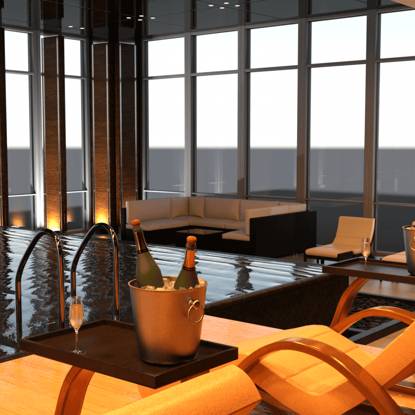 Hotel Indoor Pool 3d Model - RenderGuide.com