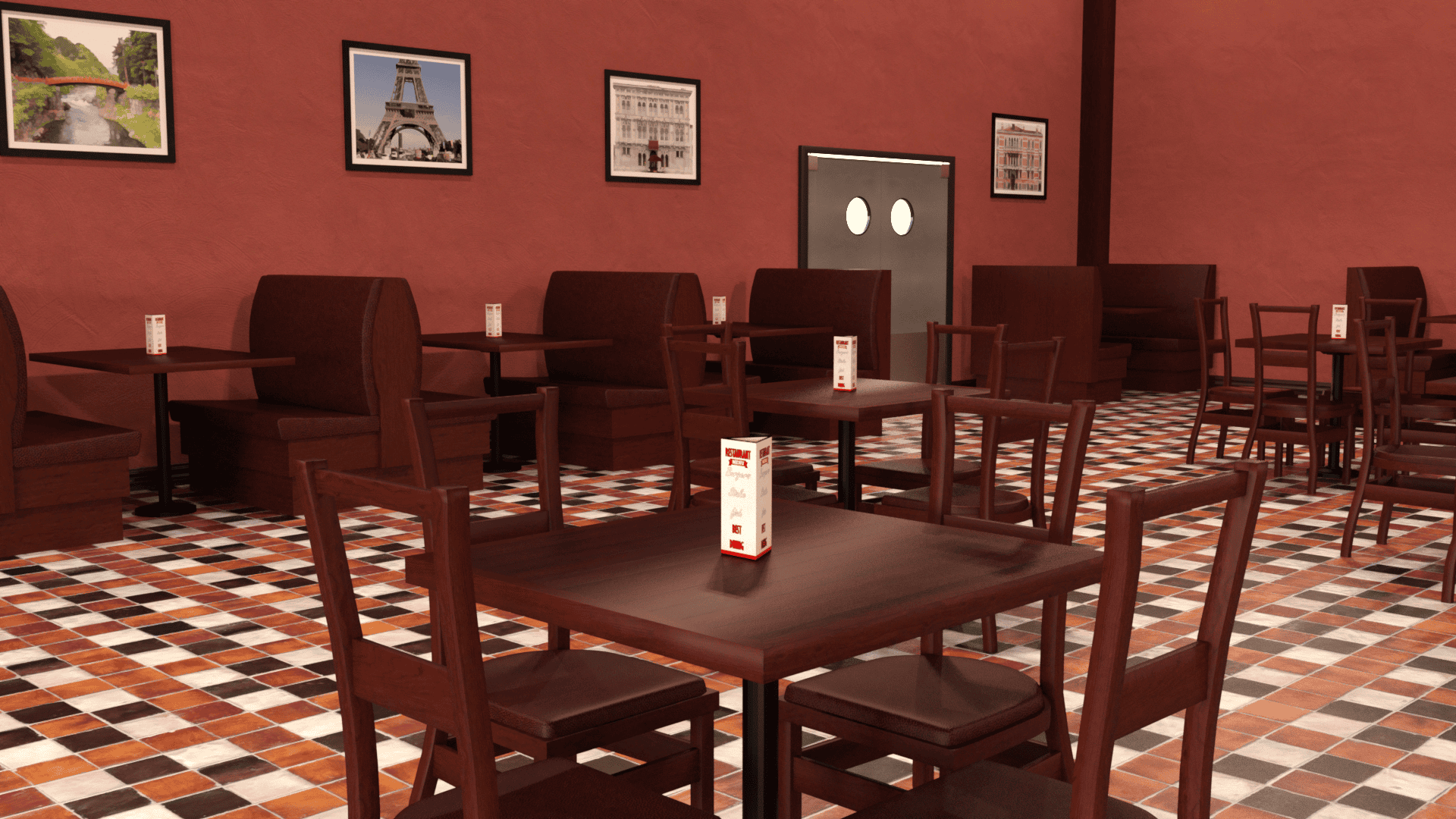 Restaurant 3d Model: With Attractive Interior - RenderGuide.com